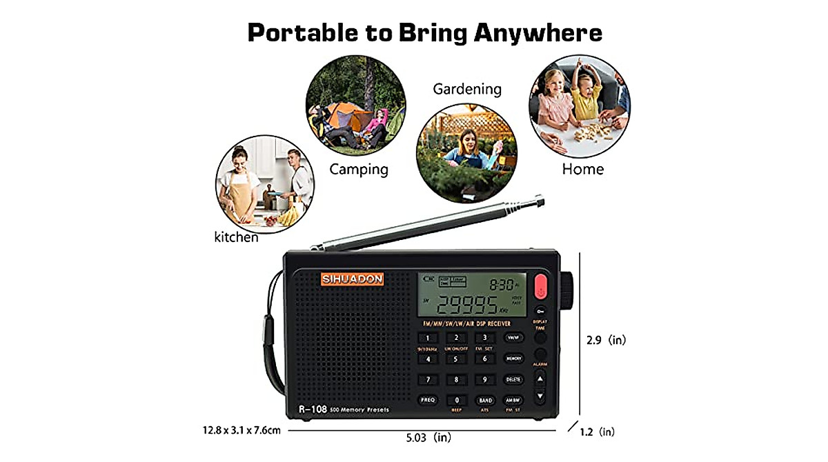 Portable RADIWOW R108 Radio for Travel & Enjoyment | Full Spectrum AM ...