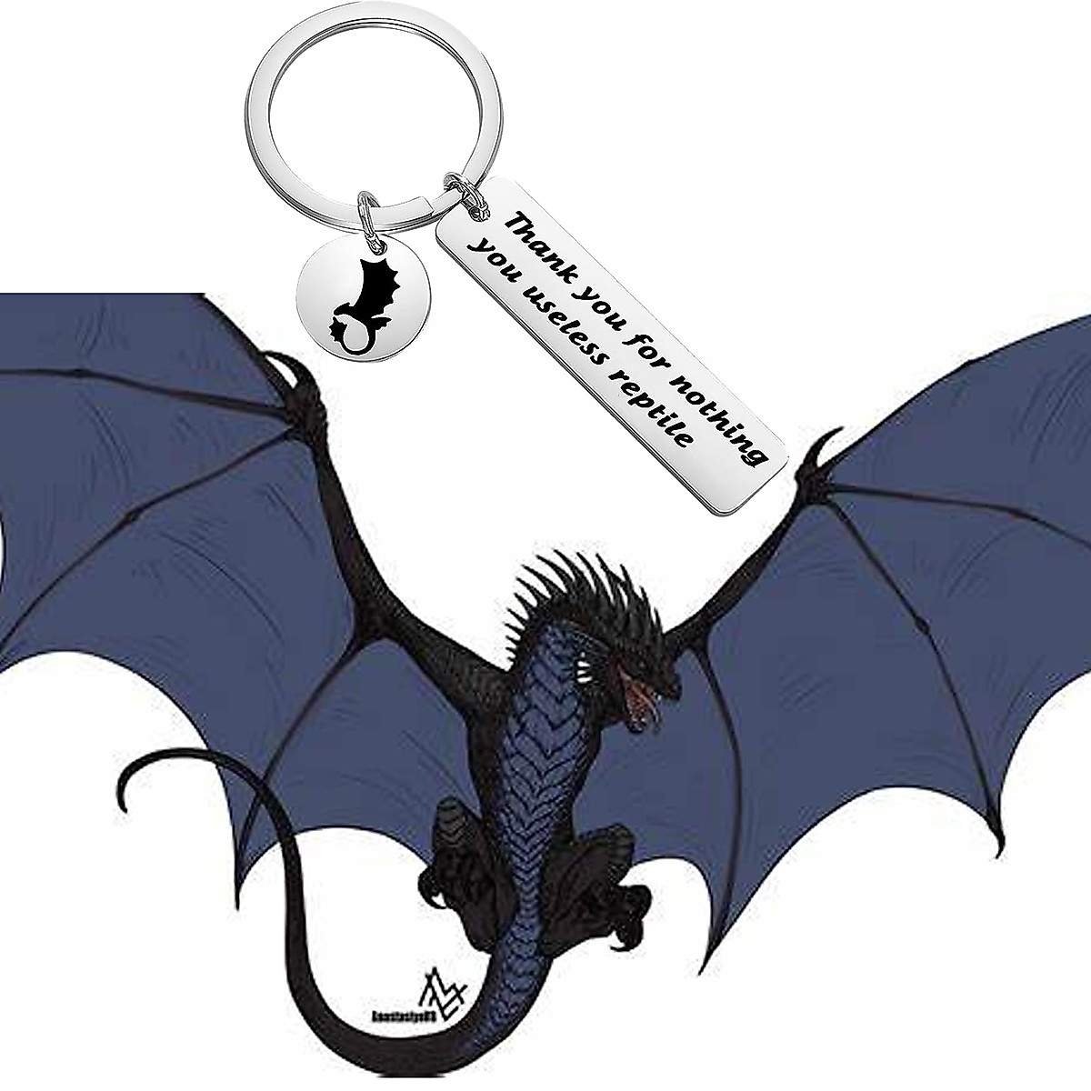 BAUNA Dragon Movie Inspire Keychain Anime Jewelry With Dragon Charm (Dragon Movie Keychain)