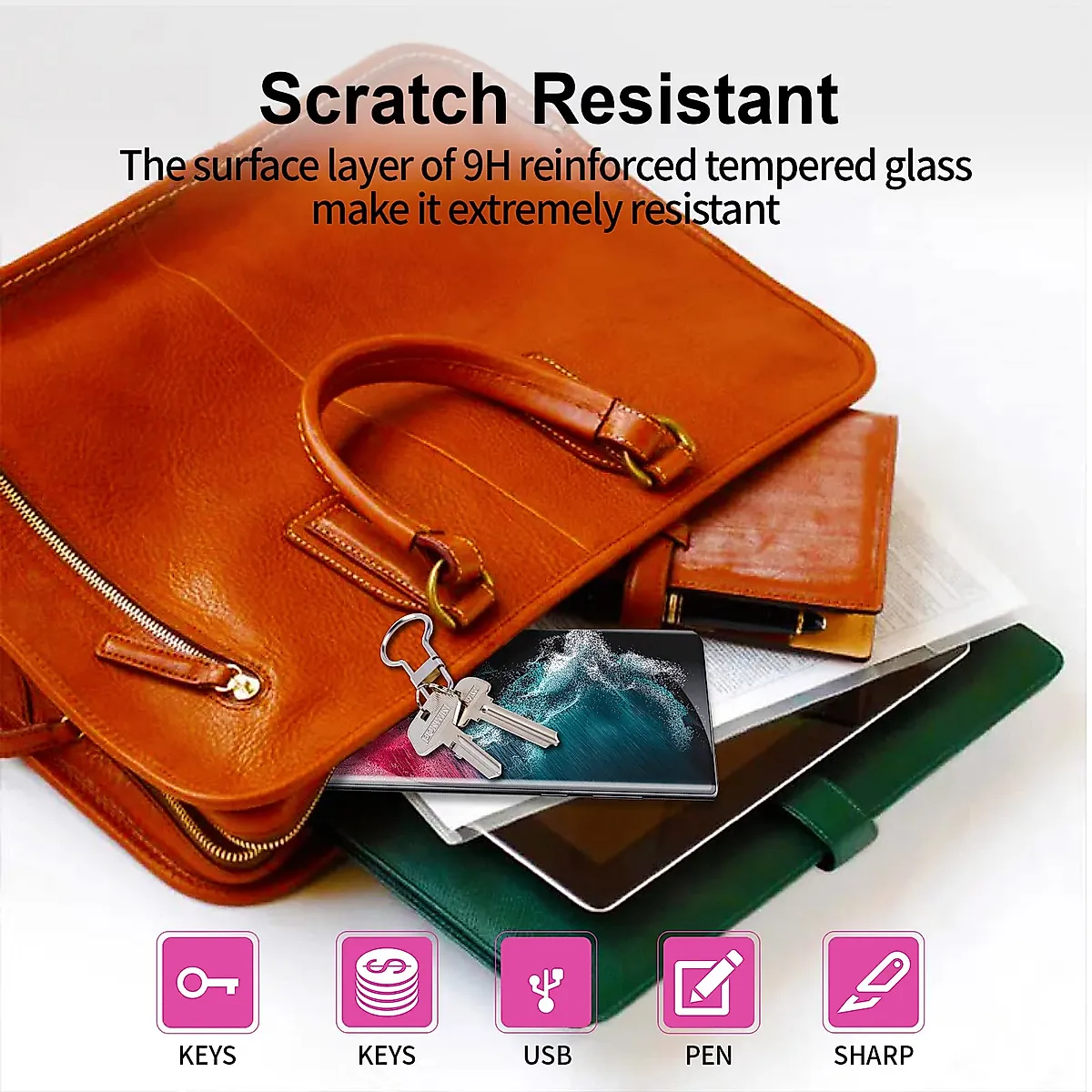 [2+2 Pack] Screen Protector for Samsung Galaxy S22 Ultra 5G 6.8 Inch, 2 Pack Tempered Glass Film + 2 Pack Camera Lens Protector, HD Fingerprint unlock/Full Coverage/Anti-Scratch/Case Friendly