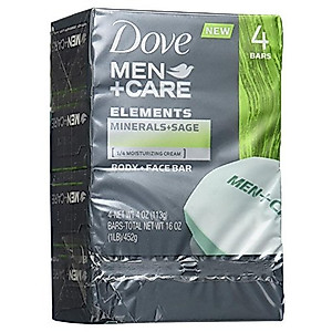 Dove Men+Care Elements Bar Minerals and Sage, 4 Ounce, 4 bars