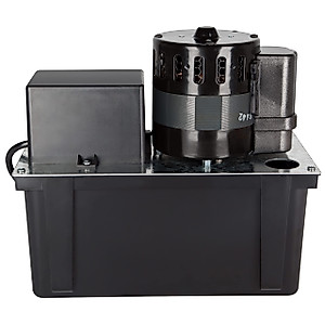 Little Giant VCL-45ULS 115 Volt, 1/5 HP, 450 GPH, Automatic Condensate Removal Pump with 1-Gallon Tank and Safety Switch, 6-Ft. Cord, Black, 553240