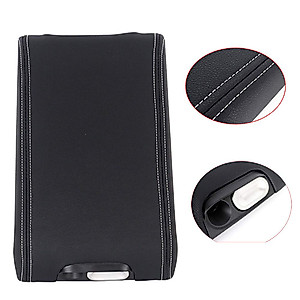 KARPAL Center Console Arm Rest Lid Cover Compatible With 2009-2014 Ford F-150 Black