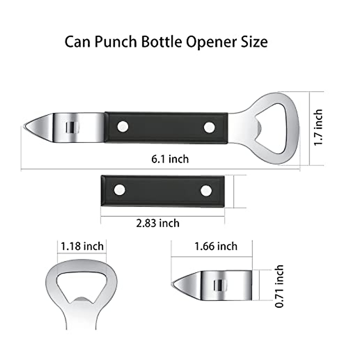 HANCELANT Can Punch Bottle Opener, Manual Stainless Steel Can Opener 1 Pack