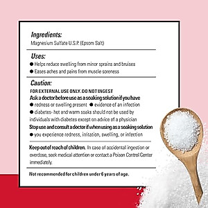 Dr Teal's Pure Epsom Magnesium Salt Soak, Fragrance Free, 6 lbs (Pack of 6)