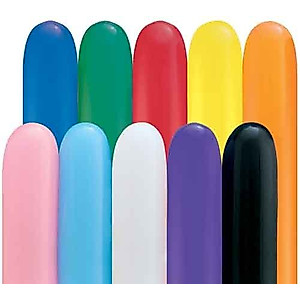 Qualatex 260 Latex Balloons Classic Assorted Colors 250 per Package