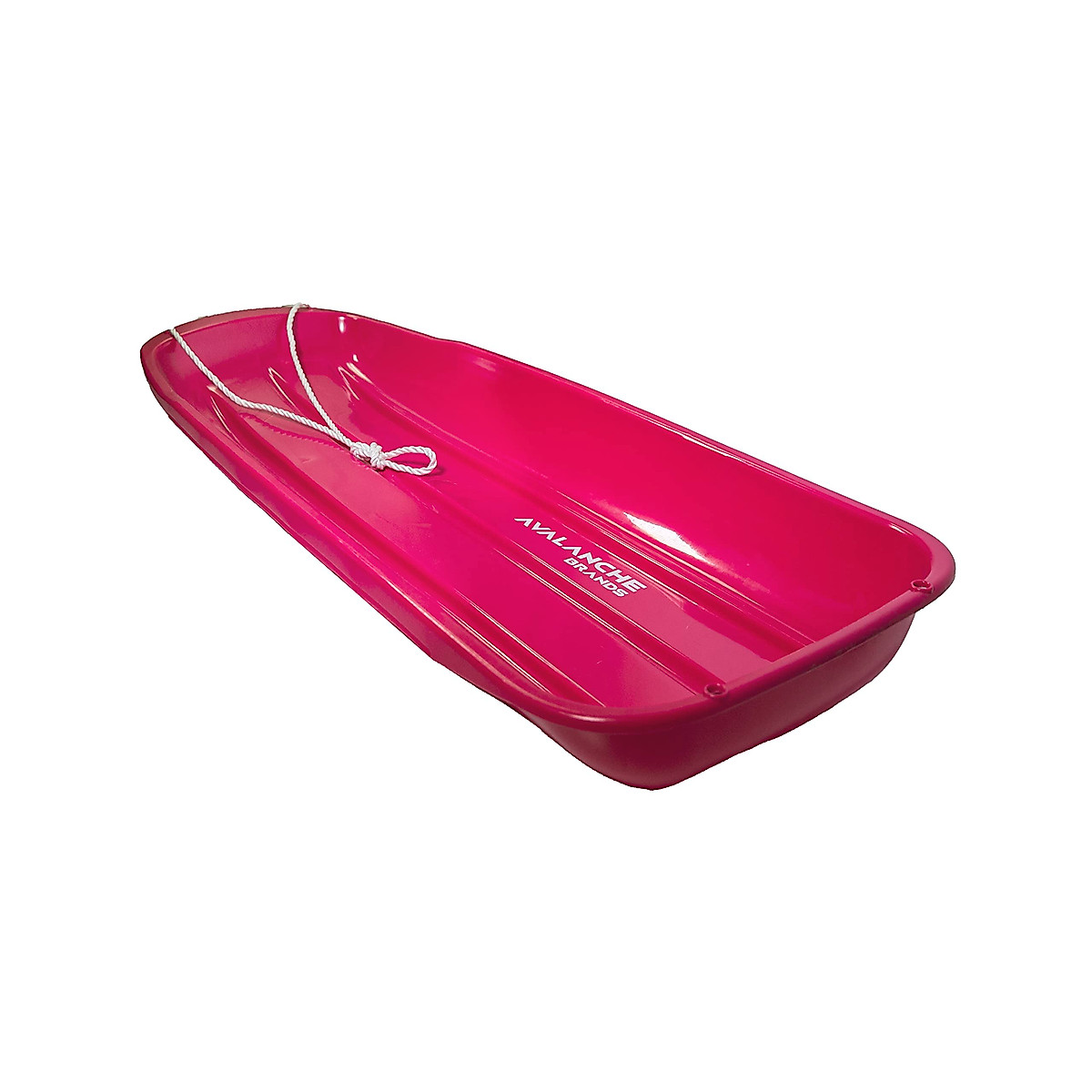 Avalanche Brands - Classic Downhill Toboggan Snow Sled Includes Pull Rope and Handles (Pink 48")