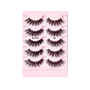 i-ENVY So Wispy Multi Pack - Made with Premium Natural Hair, Dramatic Volume & Curl, Contact Lens Safe, Reusable, Natural Look, 5 Pairs (1 Pack)