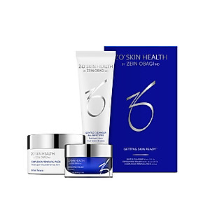 ZO Skin Health Getting Skin Ready All Skin Types, Gentle Cleanser 2 Fl Oz, Exfoliating Polish 0.57 Oz, 30 Complexion Renewal Pads