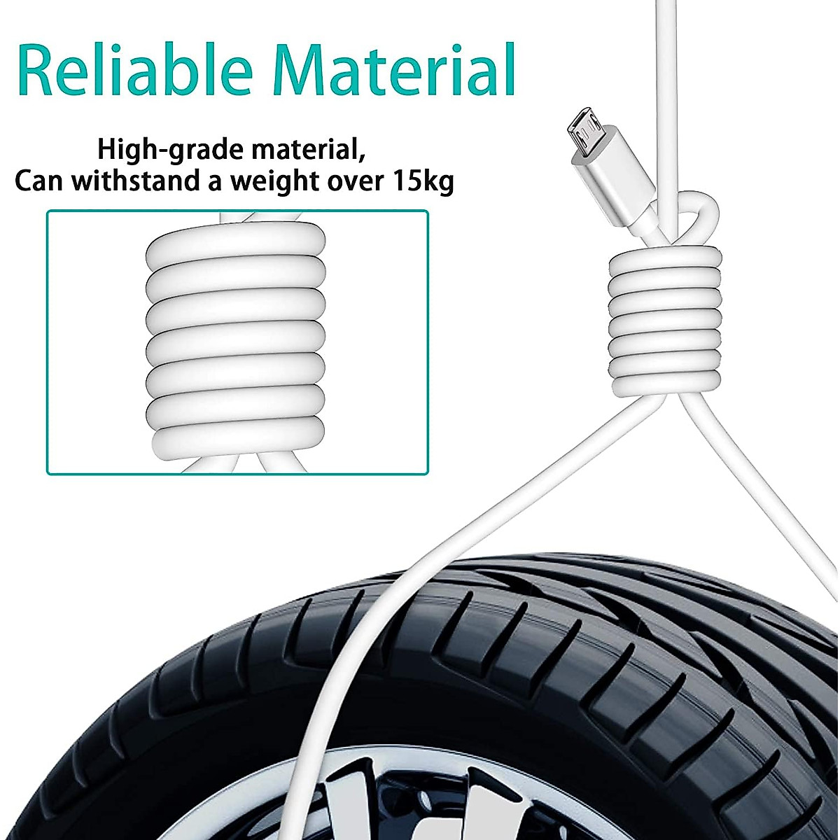 MATEIN Micro USB Cable, 10 FT 3 Pack Extra Long Sturdy Android Charger Cable, Fast Charging Cable Cord Fit for PS4 Controller, Android, Samsung Galaxy S7 J3 J7, Xbox, White