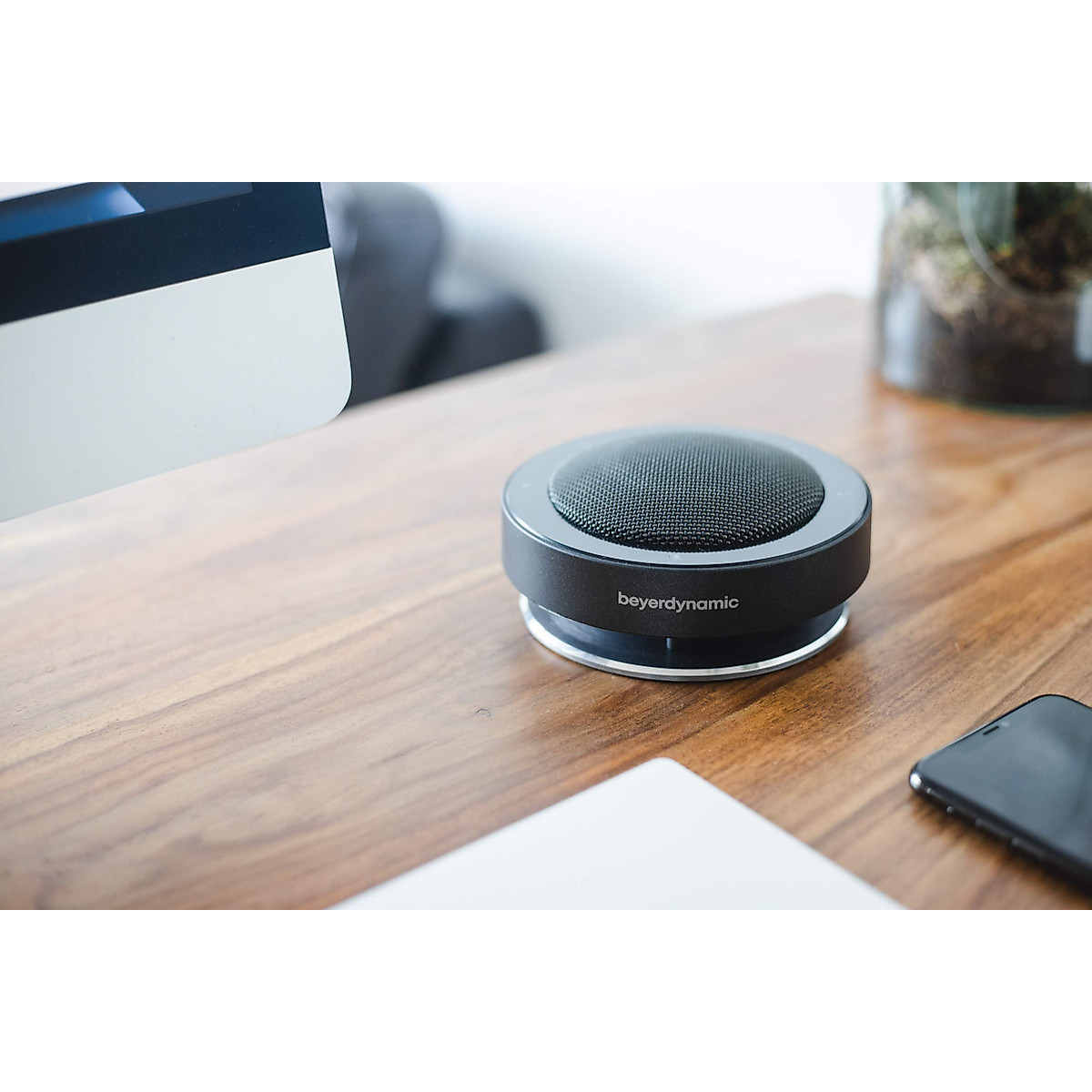 beyerdynamic PHONUM Bluetooth/USB Speakerphone - Beamforming Mics with 360° Voice-Tracking, Active Noise Cancelling, Compatible w/All Leading Platforms and Hardware Including Zoom, 12 Hour Battery