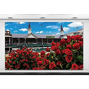 Kentucky Derby Photo Booth Backdrop Churchill Downs Horse Racing Rose Indoor Outdoor Party Photography Home Wall Background Decoration (5.9×3.6ft)