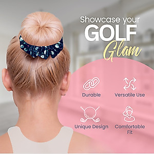 Golf Scrunchie, Golf Hair Accessories- Golfing Elastics for Golfers, Golf Gifts for Women, Teens and Girls