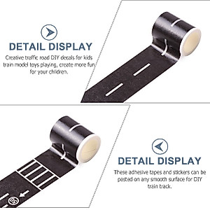 TOYANDONA 4 Rolls Black Tape, Car Road Tape Track Toy DIY Traffic Washi Tape and Traffic Sign Stickers Kids Race Cars Decorations Party Favor