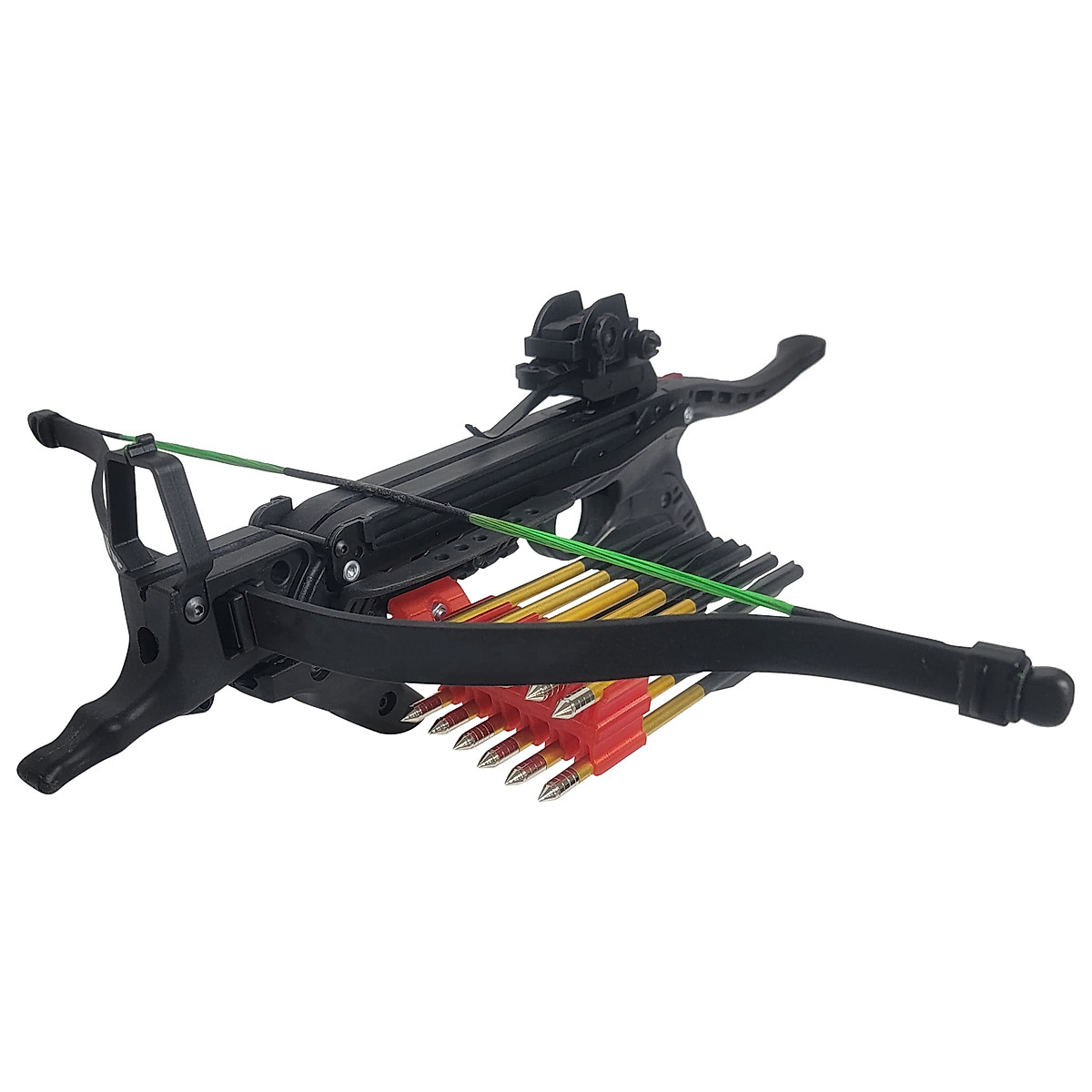 Southland Archery Supply SAS Pistol Crossbow 3D Printed Quiver for 50lbs 80lbs - for Self Cocking Mini Crossbows (Black 3D Quiver with 12/Pack)