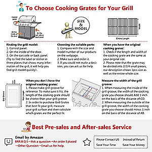 Hisencn 17" Stainless Steel Cooking Grid Grates for Charbroil 463250509, 463250510, Thermos 461262409, Grill Master 720-0737, 720-0670E, Vermont Castings Great Outdoors Gas Grills