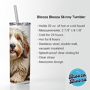Petit Basset Griffon Vendeen Dog Illustration Skinny Tumbler 20oz with Straw Insulated Water Bottle Gift