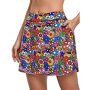 CHICHO Women's Athletic Skirt Tennis Skort with Pockets Golf Skirts UPF 50+ Workout Running Sport Skorts