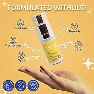 Naprim Naturals Nourishing Dry Shampoo Hair Powder for Blonde - Talc-Free Oil Absorption for Lightweight Volume - No Residue UV Protection Non-Aerosol - Travel-Friendly Hair Care (30g)