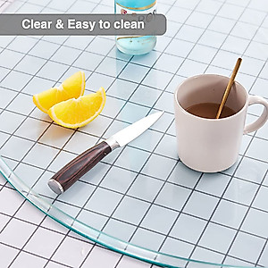 30" Glass Lazy Susan Turntable Dining Table Centerpiece Large Tabletop Rotating Tray Clear Serving Plate Round