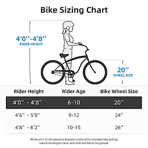 JOYSTAR 20 Inch Kids Beach Cruiser Bike for Girls Ages 6-10 Years Old Single Speed Kids Bike with Coaster Brake Green