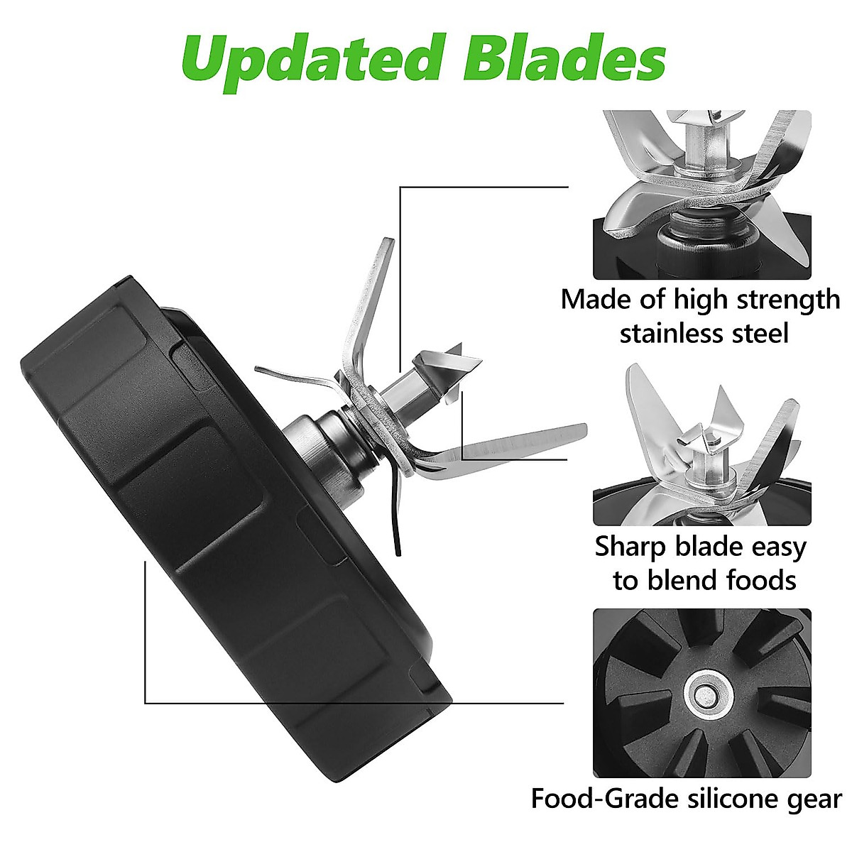 SS101 Replacement Blade for Ninja Blender Accessories, 7-Fins Blender Blade Compatible with Nutri Ninja Foodi Power Blender SS101, SS101TGT, CO351B, SS100, SS150, SS151, SS300, SS350, SS351
