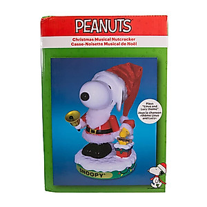 Peanuts Battery-Operated Musical Santa Snoopy Nutcracker, 10-Inch, Multicolored