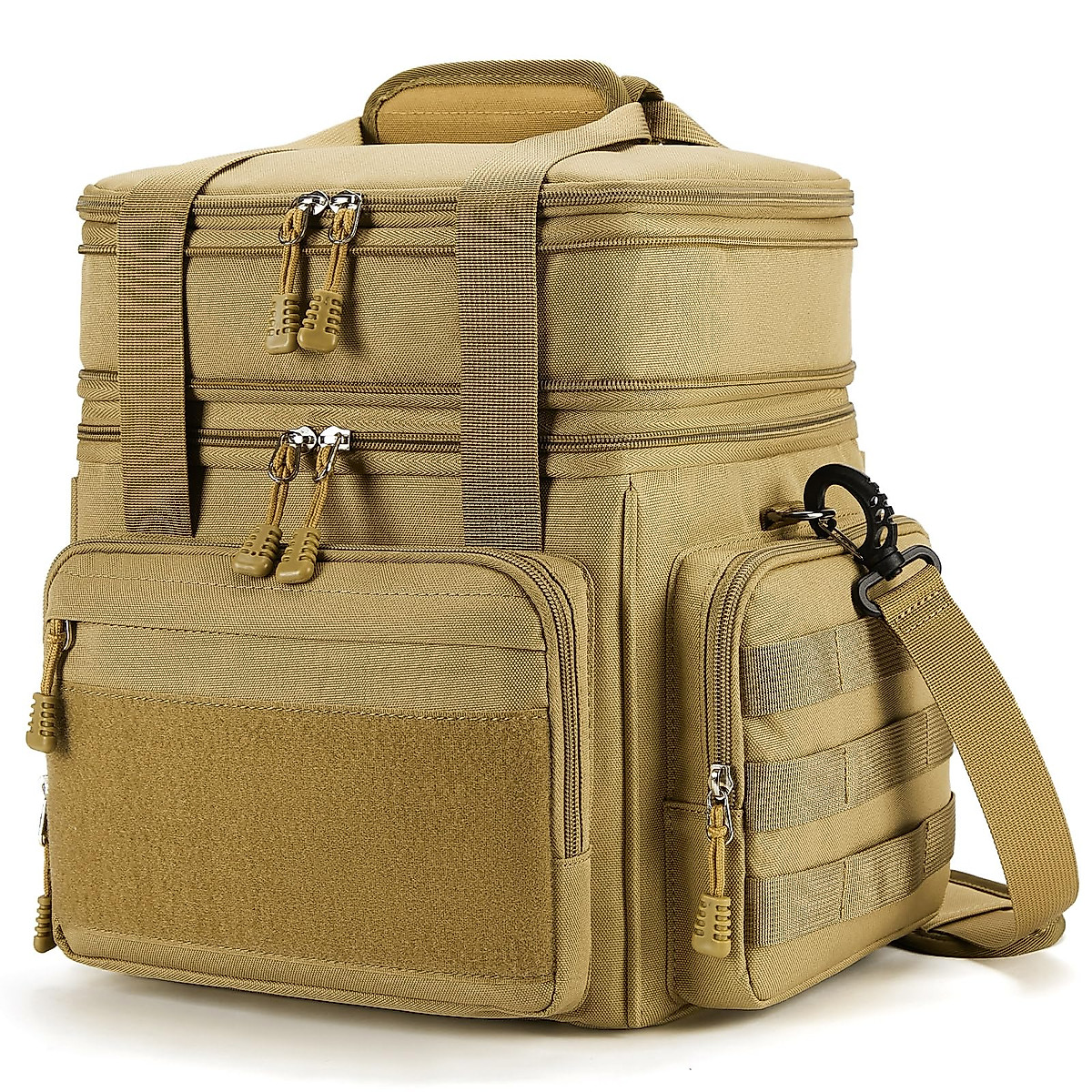 Gafetrey Large Tactical Lunch Box for Men, Insulated Lunch Bag Adult, Thermal Lunchbox Leakproof Waterproof Cooler Bag, Dual Compartment Lunch tote, Large Lunch Pail for Work Office Camping 24L