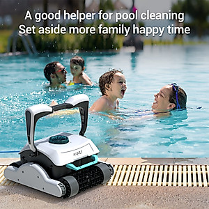 AIPER Upgrade Corded Remote Control Robotic Pool Cleaner with Waterline Scrubbing, Powerful 200W Triple Motors,Great Pool Robot Vaccum Ideal for Inground Pools, Gray (Orca 2000)