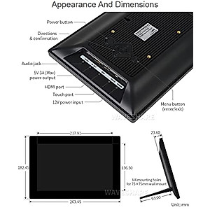 waveshare 10.1inch HD Capacitive Touch Screen LCD Compatible with Raspberry Pi 4B/3B+/3A+/2B/B+/A+/Zero/Zero W/WH/Zero 2W CM3+/4 1920×1200 Resolution HDMI IPS Supports Windows/Jetson Nano