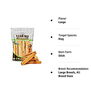 EcoKind Himalayan Yak Cheese Dog Chew, All Natural Premium Dog Treats, Healthy & Safe for Dogs, Long Lasting, Treats for Dogs, Easily Digestible, for All Breeds & Sizes (Large, 5-Pack)