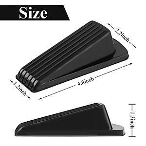 4 Pack Door Stoppers for Bottom of Door, Door Stops, Rubber Door Stopper Wedge, Sturdy Stackable Door Stops for Floor