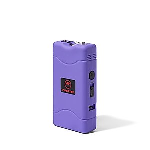 VIPERTEK VTS-880 Mini Stun Gun Rechargeable with LED Flashlight, Purple