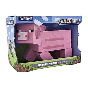 Minecraft Pig Money Bank BDP | Pink Pixelated 3D Savings Piggy-Bank | Unique Gift Idea Perfect for Gamers