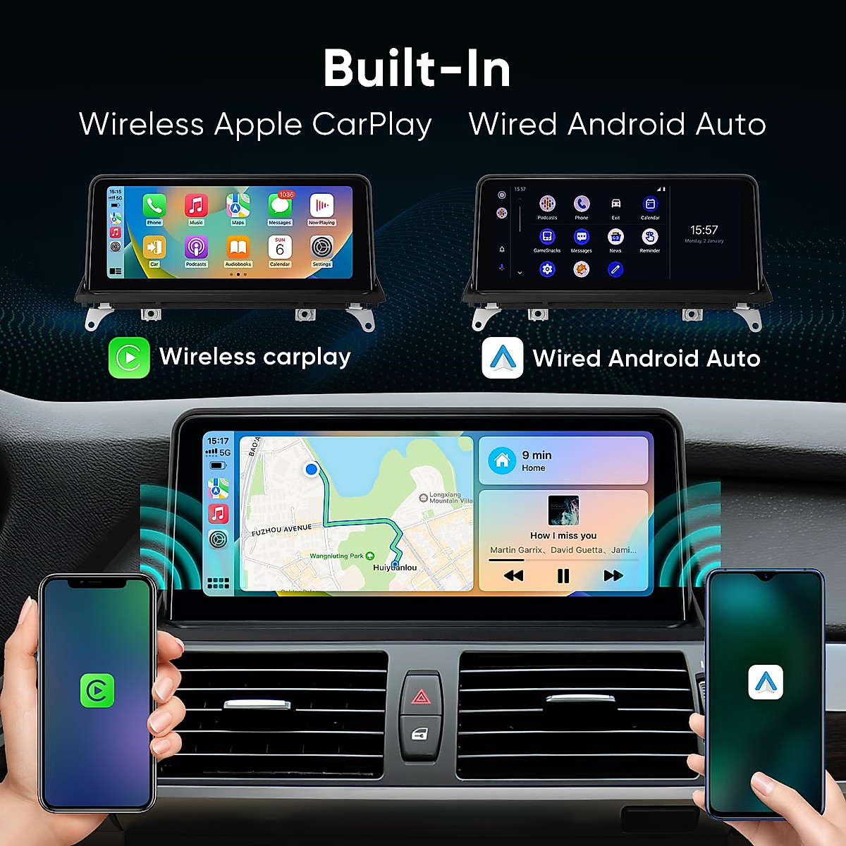 For BMW X5 E70 X6 E71 2011 2012 2013 CIC Upgrade Stereo Car Radio Qualcomm 665 (4GB + 64GB) Built-in 4G LTE Module GPS Navigation Wireless Apple CarPlay Android Auto 10.25 inch 1920 x 720 Touch Screen