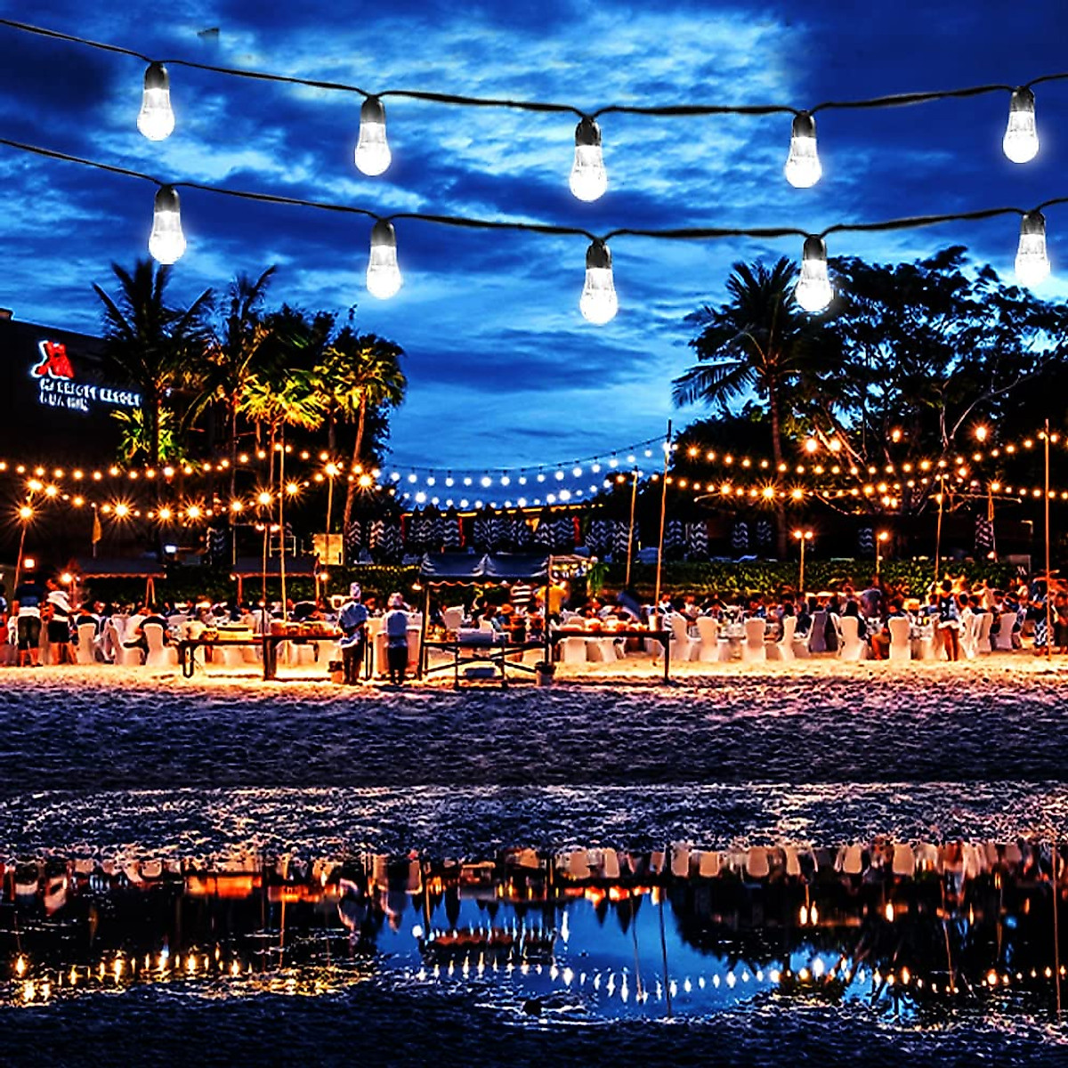 LiyuanQ Solar Outdoor String Lights Crystal Globe Light String Solar Powered Patio Lights with 8 Lighting Modes Waterproof Lights for Deck Backyard Garden Balcony Porch Wedding Party