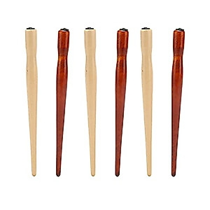6Pcs Calligraphy Pen Nib Holder Cartoon Comic Pen Metal Dip Pen Set Grip Wooden Pen Holder for Drafting Drawing