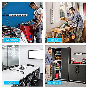 BERIGTTA Angled Flat Plug Metal Power Strip 6 Outlet, Wall Mount Workshop Power Strip with Switch for Home, Office, School, Workshop and Industrial Environments