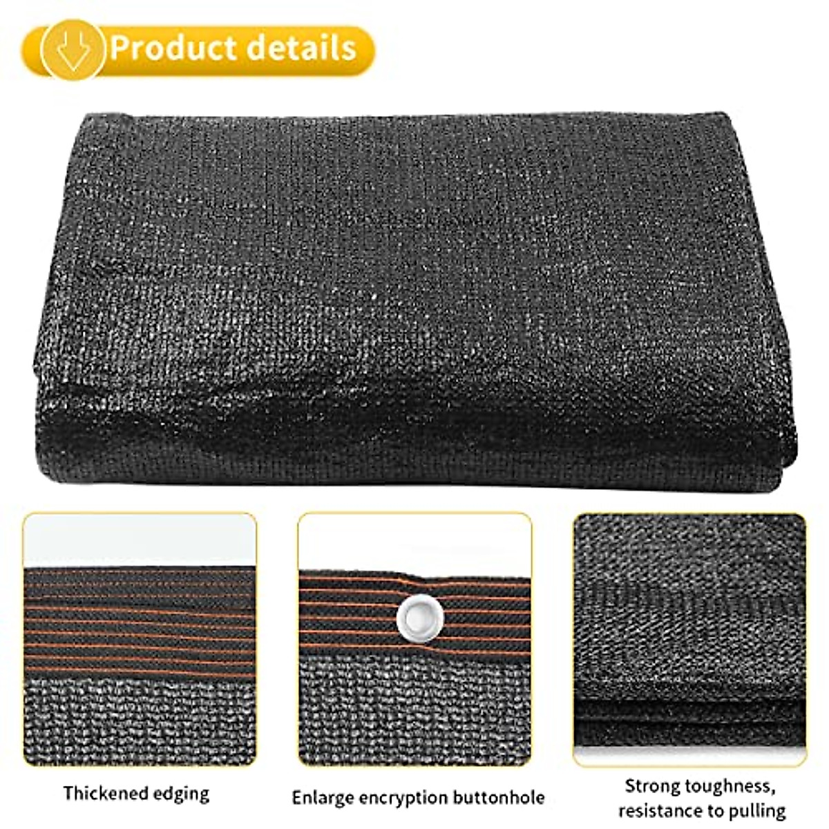 DGSL 75% Shade Cloth Garden Shade Mesh Net with Grommets - Sun Shade Cover for Pergola, Patio Plants, Greenhouse, Chicken Coop, Outdoor (6.5Ft x 20Ft)