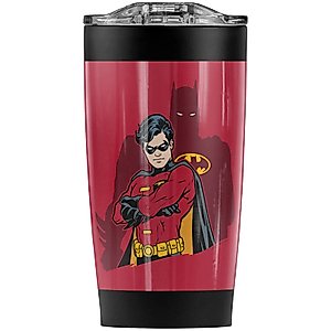 Logovision Batman Robin Wingman Stainless Steel Tumbler 20 oz Coffee Travel Mug/Cup, Vacuum Insulated & Double Wall with Leakproof Sliding Lid | Great for Hot Drinks and Cold Beverages