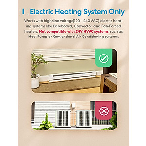 Meross Smart Thermostat for Electric Baseboard & Smart Wi-Fi Temperature Controller Thermostat 15A, Works with Apple Home, Alexa, Google Home, SmartTings with Voice& Remote Control, Power Monitor