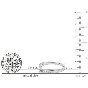 Dazzlingrock Collection 0.25 Carat (Cttw) 10K Round Diamond Wedding Stackable Chevron Ring 1/4 CT, White Gold, Size 6