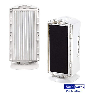 PUREBURG 990051000 Replacement True HEPA Filter Set Compatible with Hamilton Beach TrueAir 04383 04384 04385 04386 Compact Pet Air Purifier,H13 Activated Carbon,2-Pack