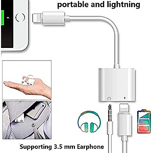 Lightning to 3.5mm Headphones Jack Adapter for iPhone, iPhone Headphones Adapter Dongle Aux Audio Charger Splitter Compatible with iPhone 12/11/XS/XR/X 8 7,iPad-Support All iOS [Apple MFi Certified]