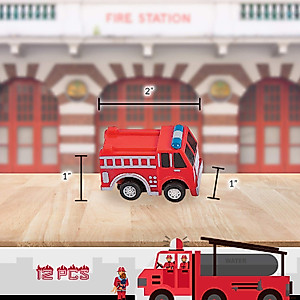 Fun Express Fire Truck Firetruck Engine Pullbacks Toy - 12 Pieces