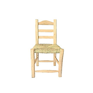 Set of 4 Chair Mexican of Handmade Wood Woven with Natural Tule Fiber, Artisan from Jalisco ideal restaurant, home, bar, hotel, garden, coffeshop, tequila
