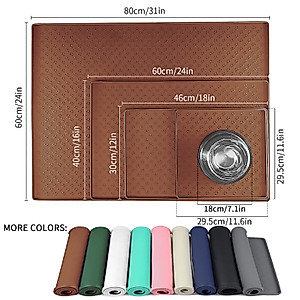 Ptlom Pet Placemat for Dog and Cat, Waterproof Silicone Pet Feeding Bowl Mats for Food and Water, Small Medium Large Dogs Mat Prevent Residues from Spilling to Floor, Brown, 18" 12"