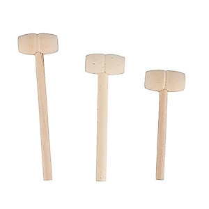 Mini Wooden Hammers for Chocolate, 100pcs Small Wood Mallets, Wooden Crab Lobster Mallets for Breakable Chocolate Heart, Cracking Seafood Tool