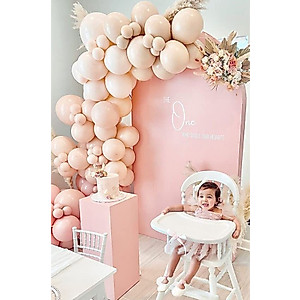 Fonder Mols Nude Balloon garalnd Kit, 132pcs Cream Peach Peachy Beige Balloon Garland Kit Boho Bridal Shower Wedding Birthday Party Backdrop Decorations