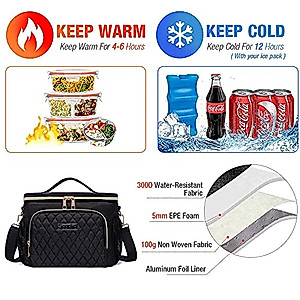 Scorlia Insulated Lunch Bag for Women/Men, Leakproof Cooler Tote Bag for Outdoor Picnics, Beach, Camping, Travel - 10L Capacity, Black