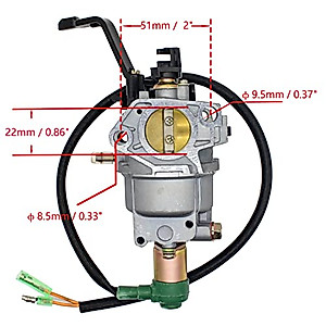 Fullas Huayi Carburetor Manual Choke P27-1D Compatible with Generac GP5000 GP5500 GP6500(E) 5000W 5500W 6000W 6500W Champion Power Equipment 6000W 6500W 7000W Gas Portable Generator